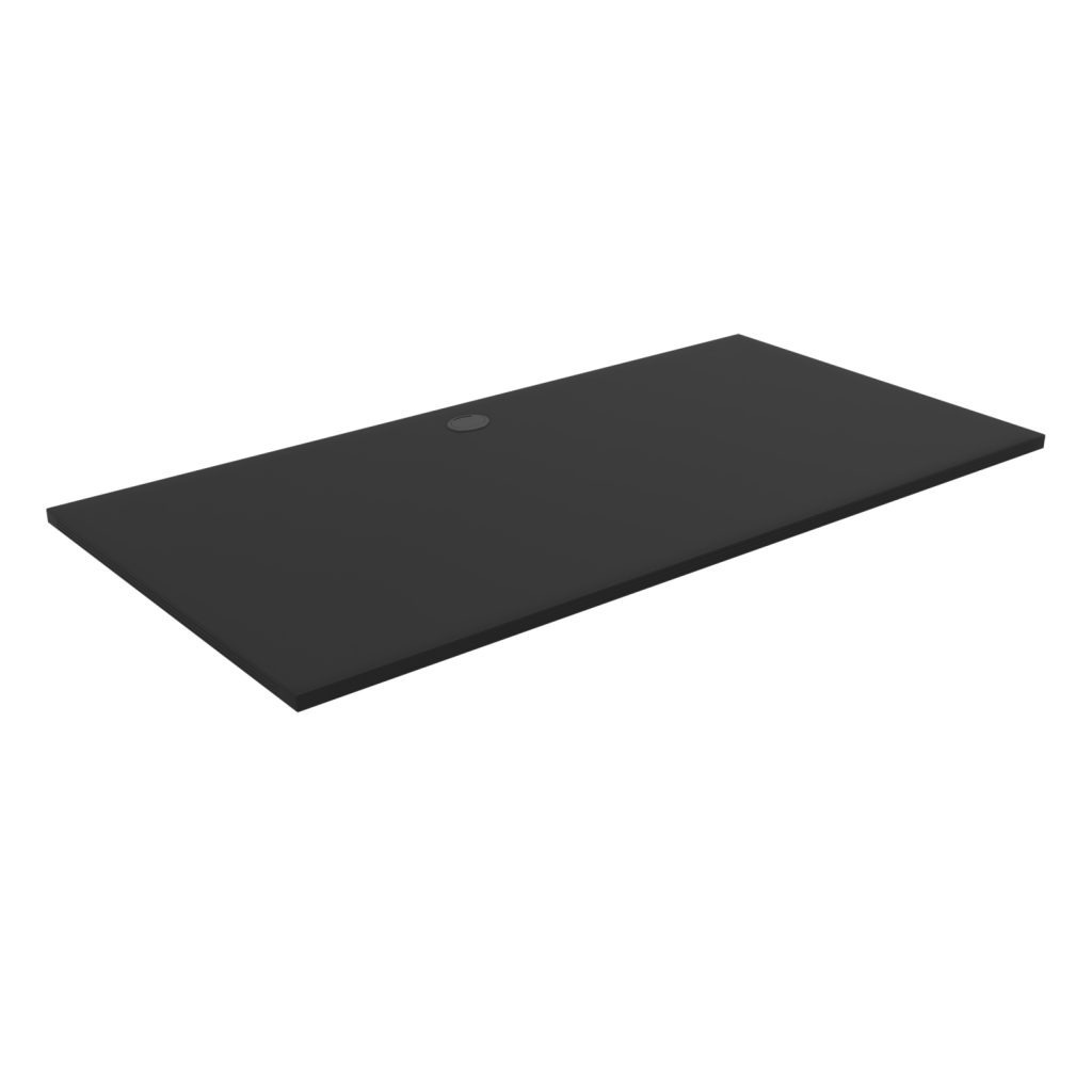 Kai Fluted Rectangular Worksurface with Grommet, 24" x 48" - i5 Industries