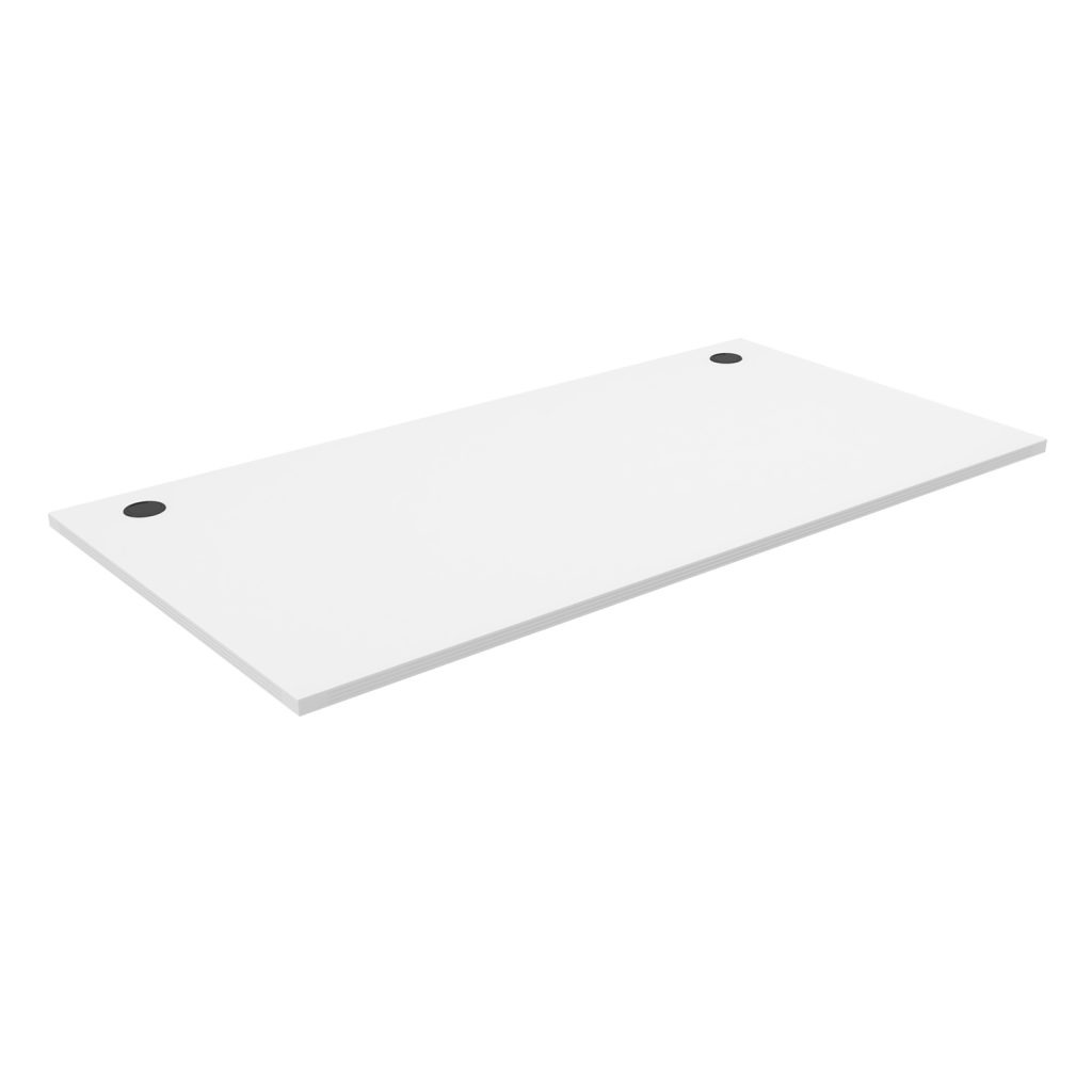 Kai Fluted Rectangular Worksurface with Grommets, 30" x 66" - i5 Industries